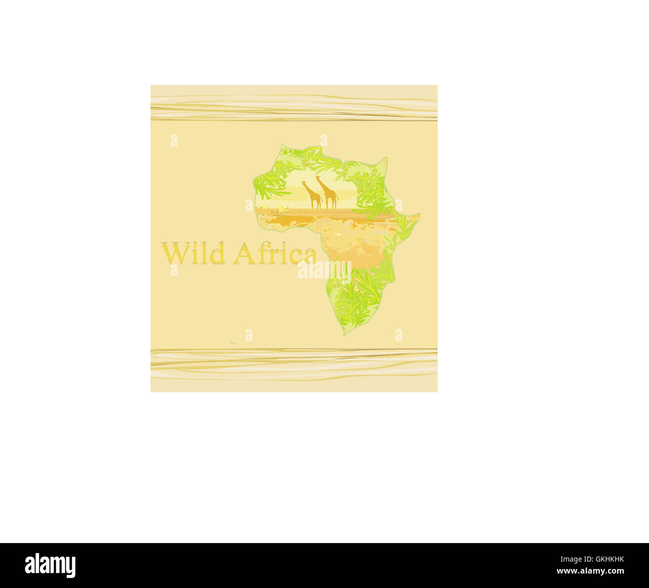grunge background with African fauna and flora Stock Photo - Alamy