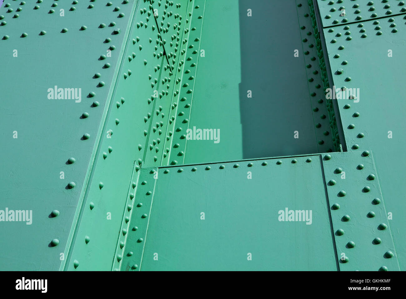 Green Steel and rivets Stock Photo - Alamy