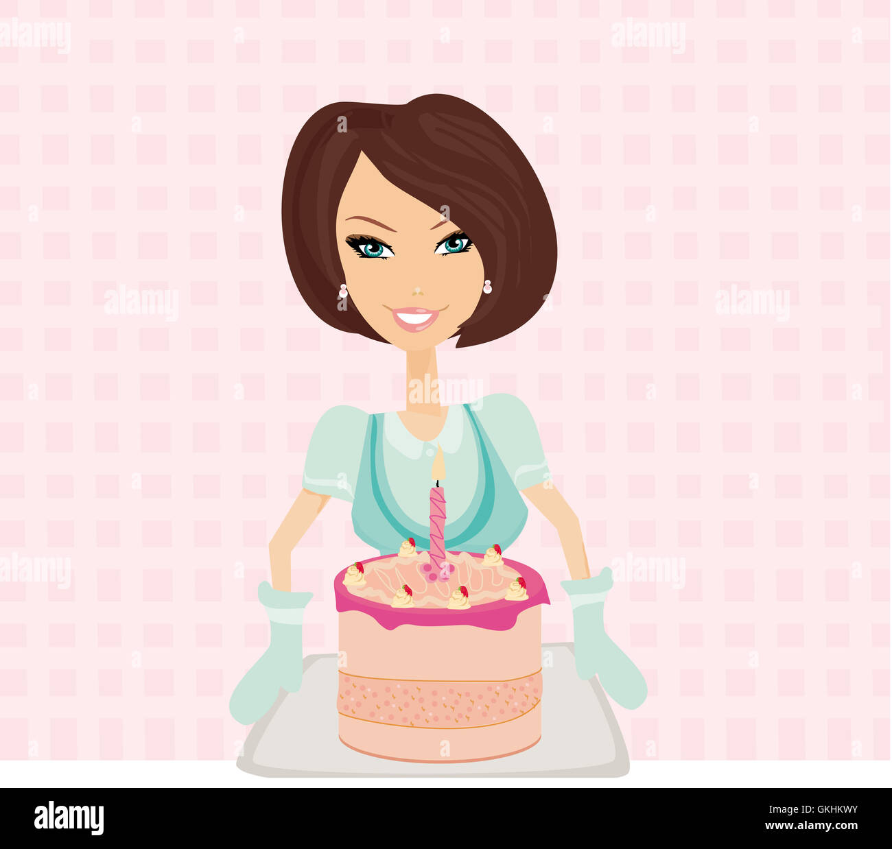 Beautiful lady cooking Stock Photo - Alamy