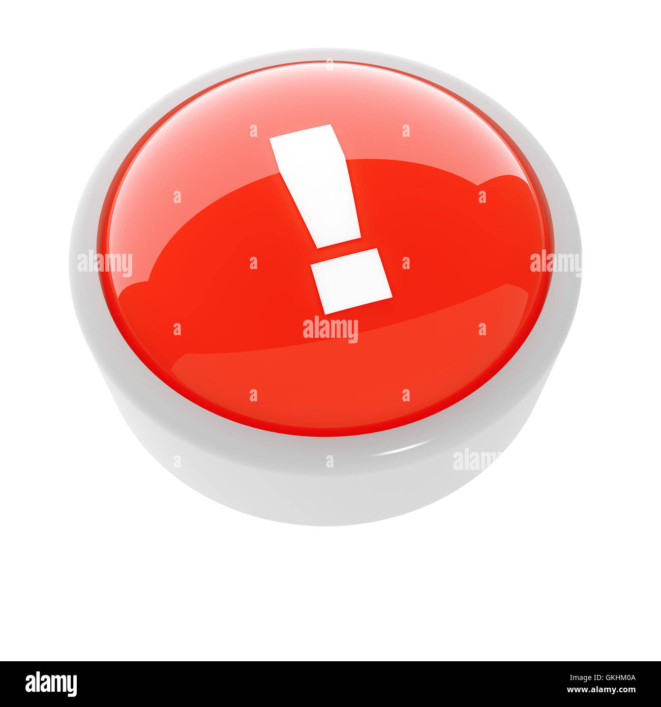 red button with a caution sign Stock Photo - Alamy