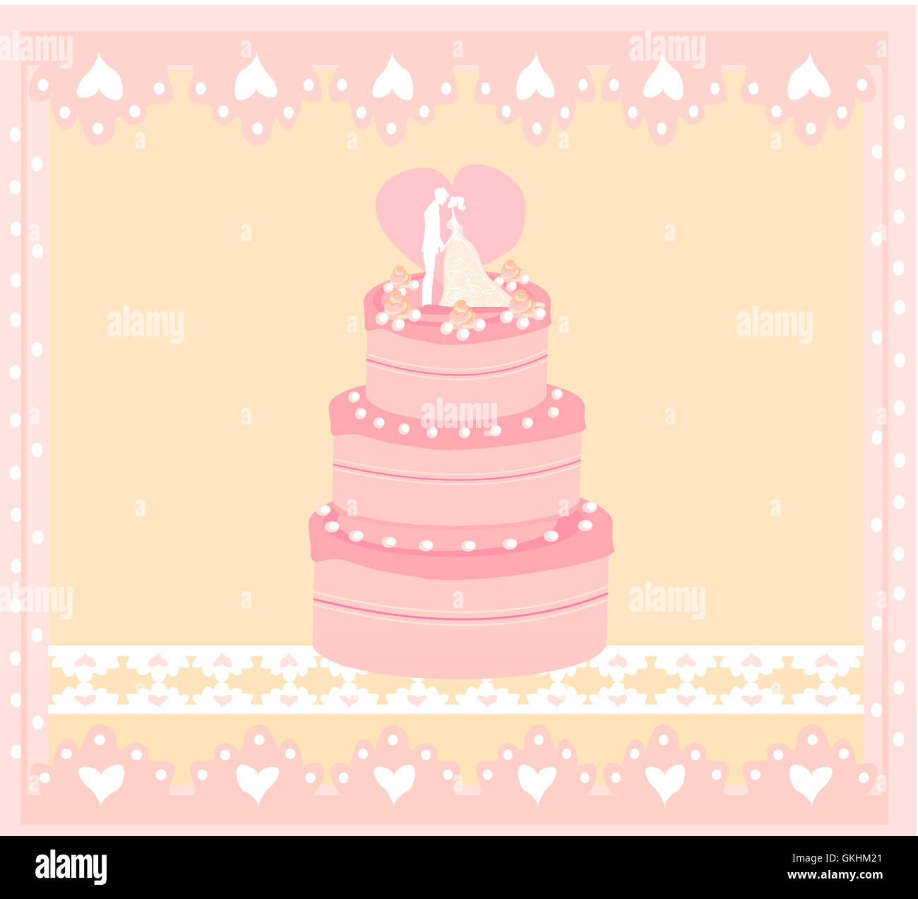 wedding cake card design Stock Photo - Alamy