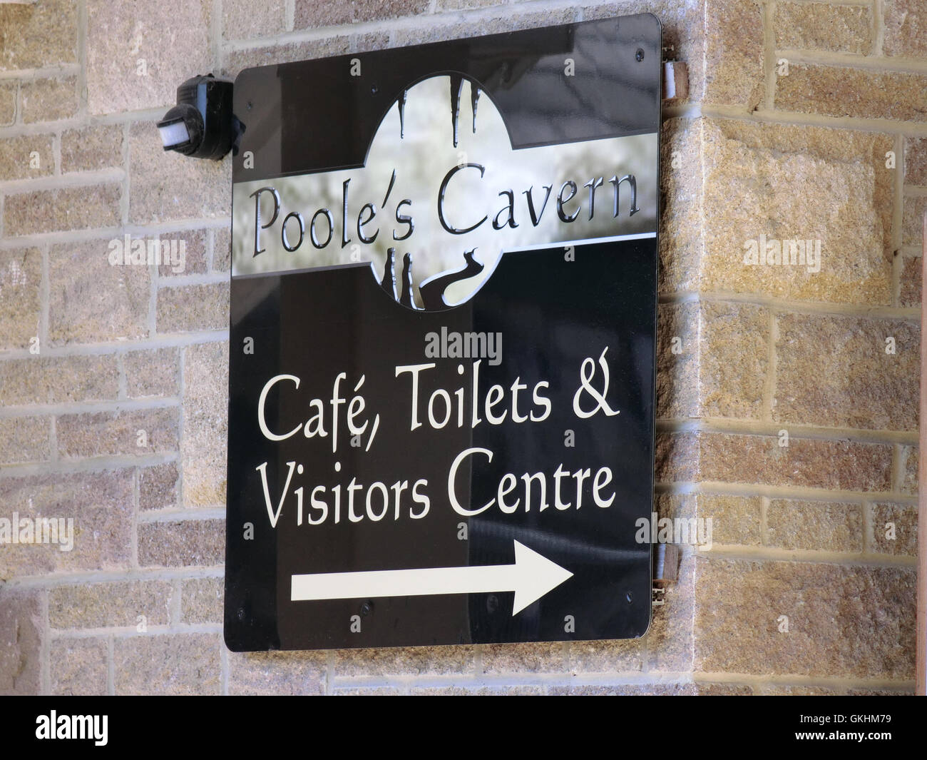 Poole's Cavern Sign, Buxton, Derbyshire, England, UK Stock Photo - Alamy