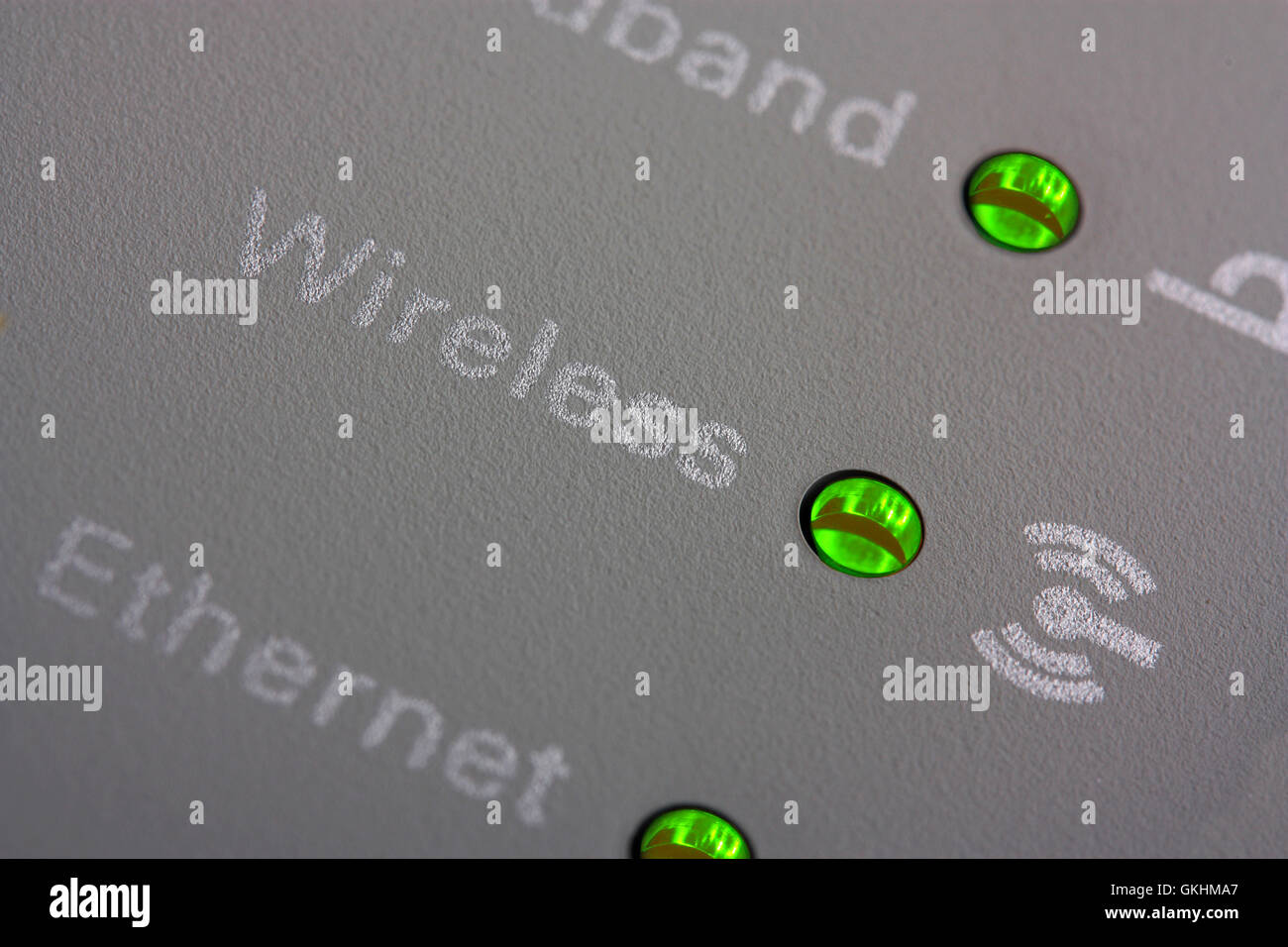 Wifi router indicators close up Stock Photo - Alamy