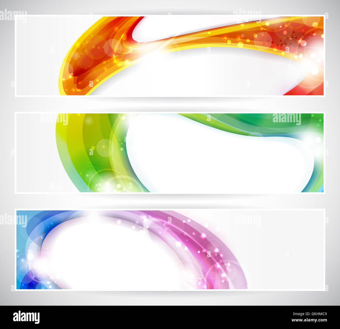 Abstract colorful vecter header set Stock Photo - Alamy
