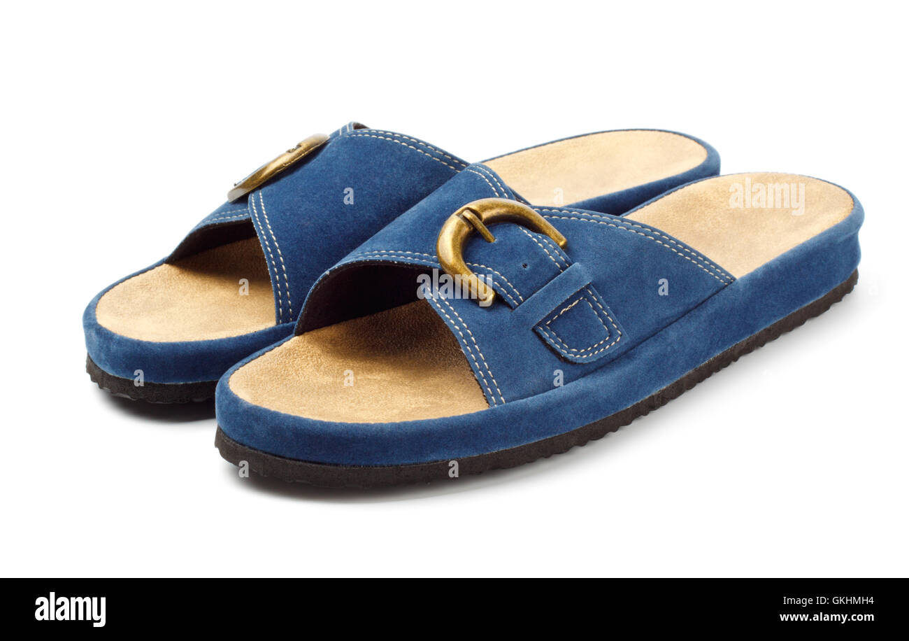 two blue slippers Stock Photo - Alamy