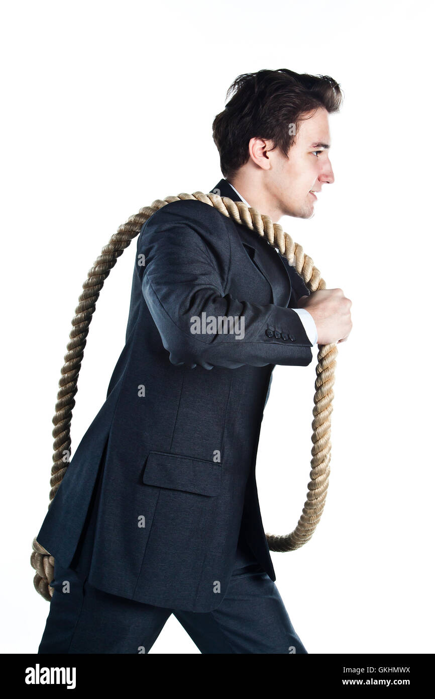 A man with a rope Stock Photo - Alamy