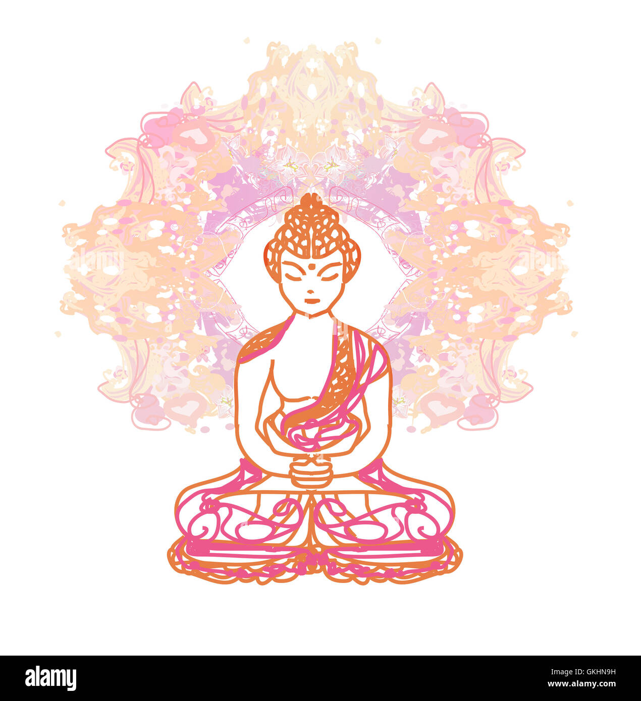 Vector of Chinese Traditional Artistic Buddhism Pattern Stock Photo - Alamy