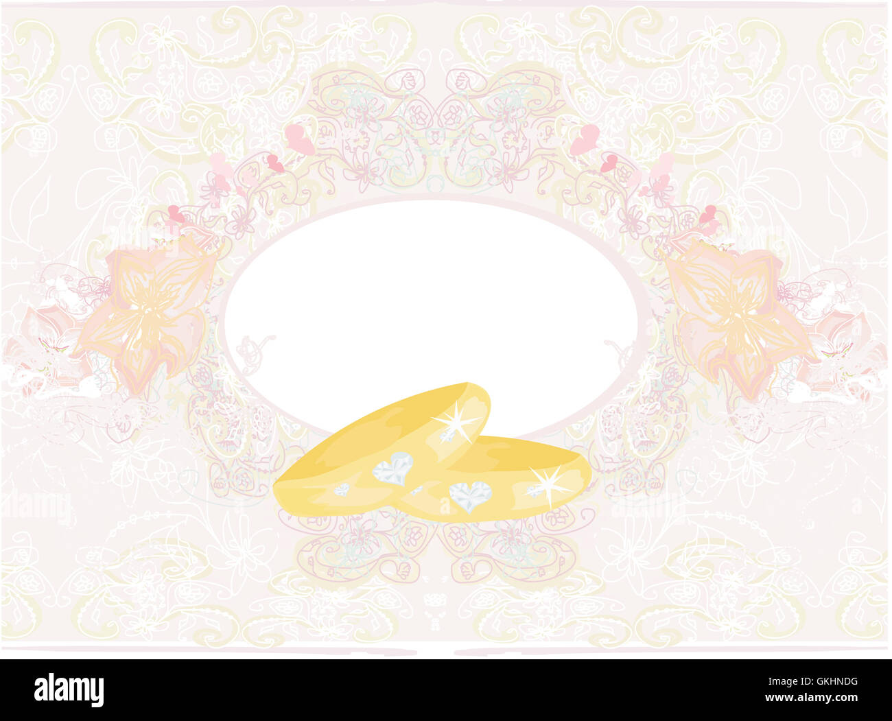 wedding Invitation card with rings Stock Photo - Alamy