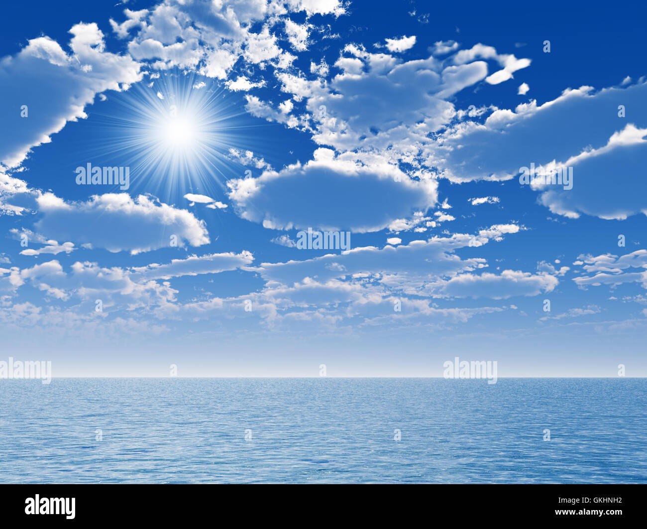 cloudy blue sky and sun Stock Photo - Alamy