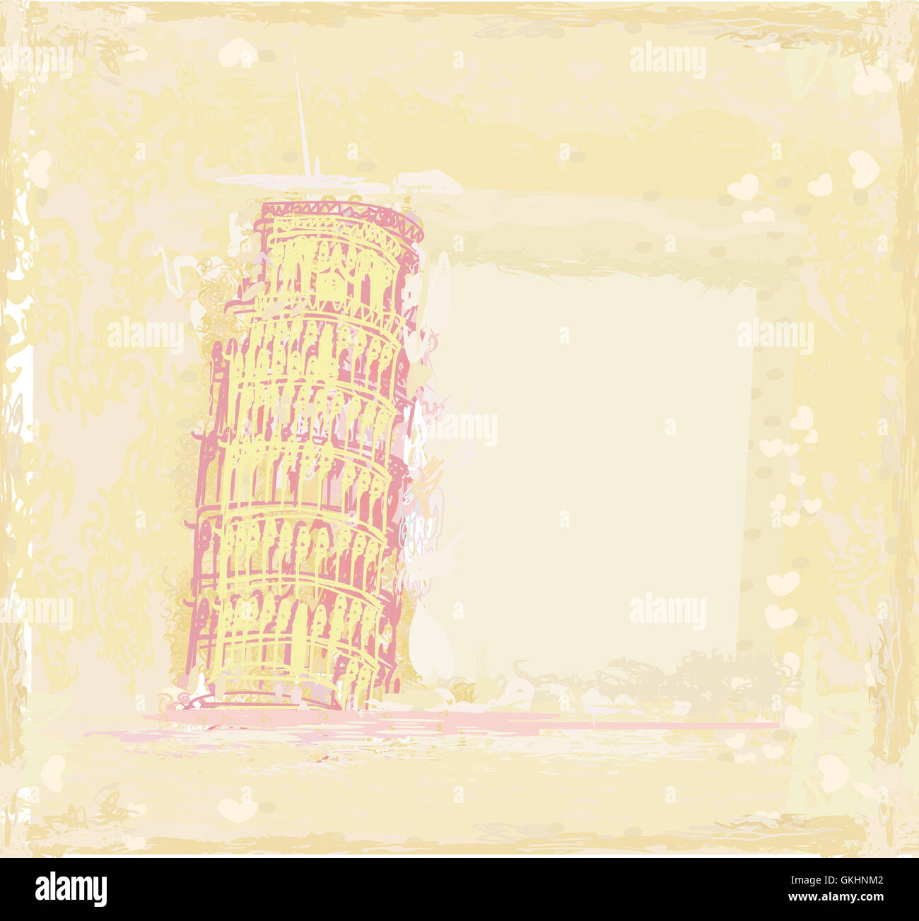 vector pisa tower grunge background Stock Photo - Alamy