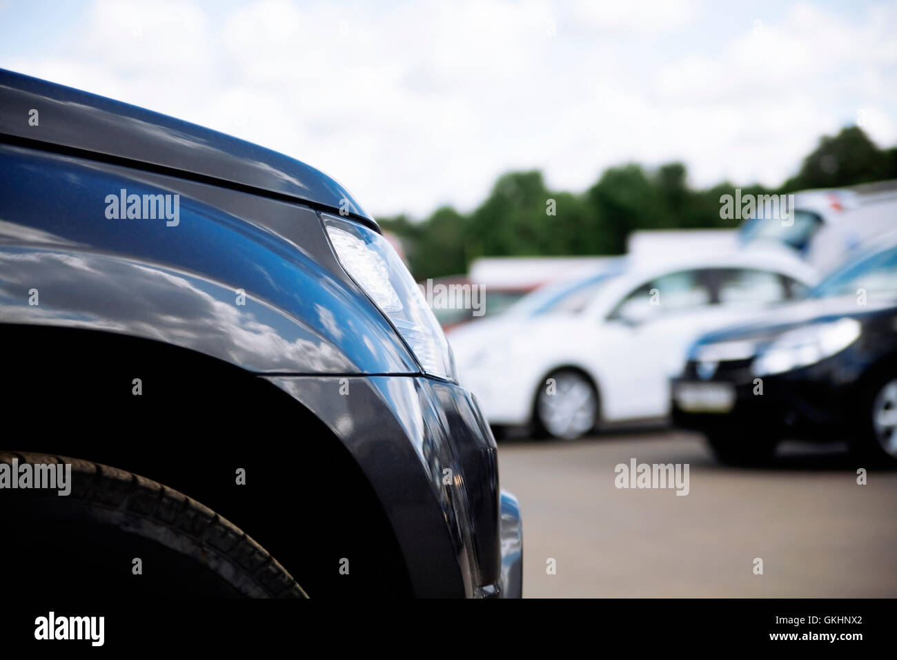 front side of modern metallic painted car Stock Photo - Alamy