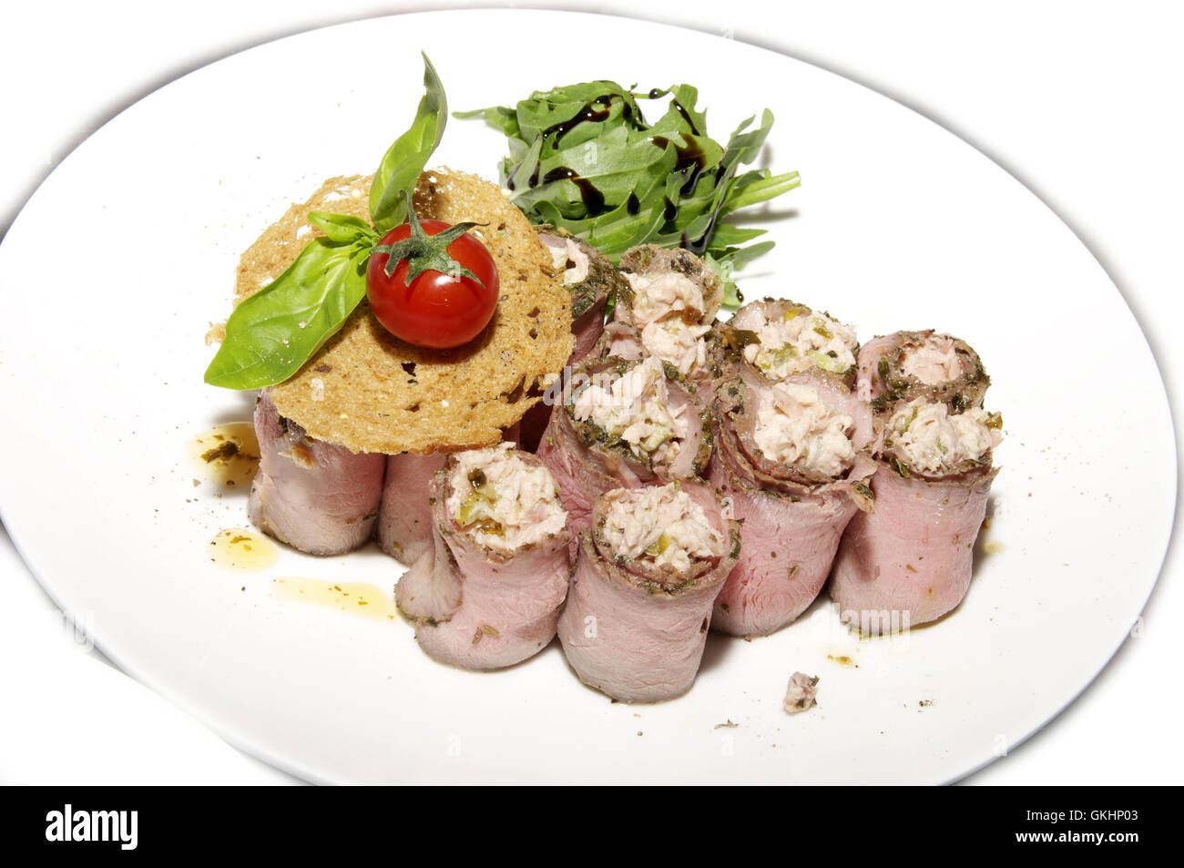 meat rolls with herbs Stock Photo - Alamy