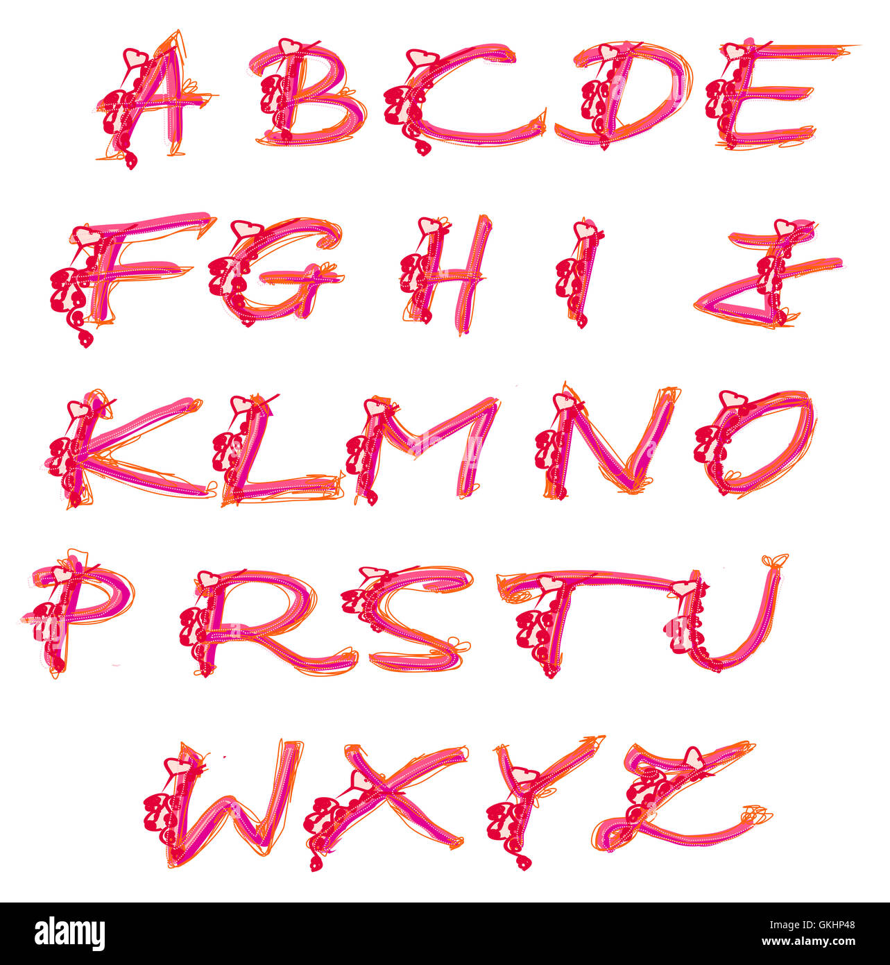 Cartoon text font hand drawing vector letters Cut Out Stock Images ...