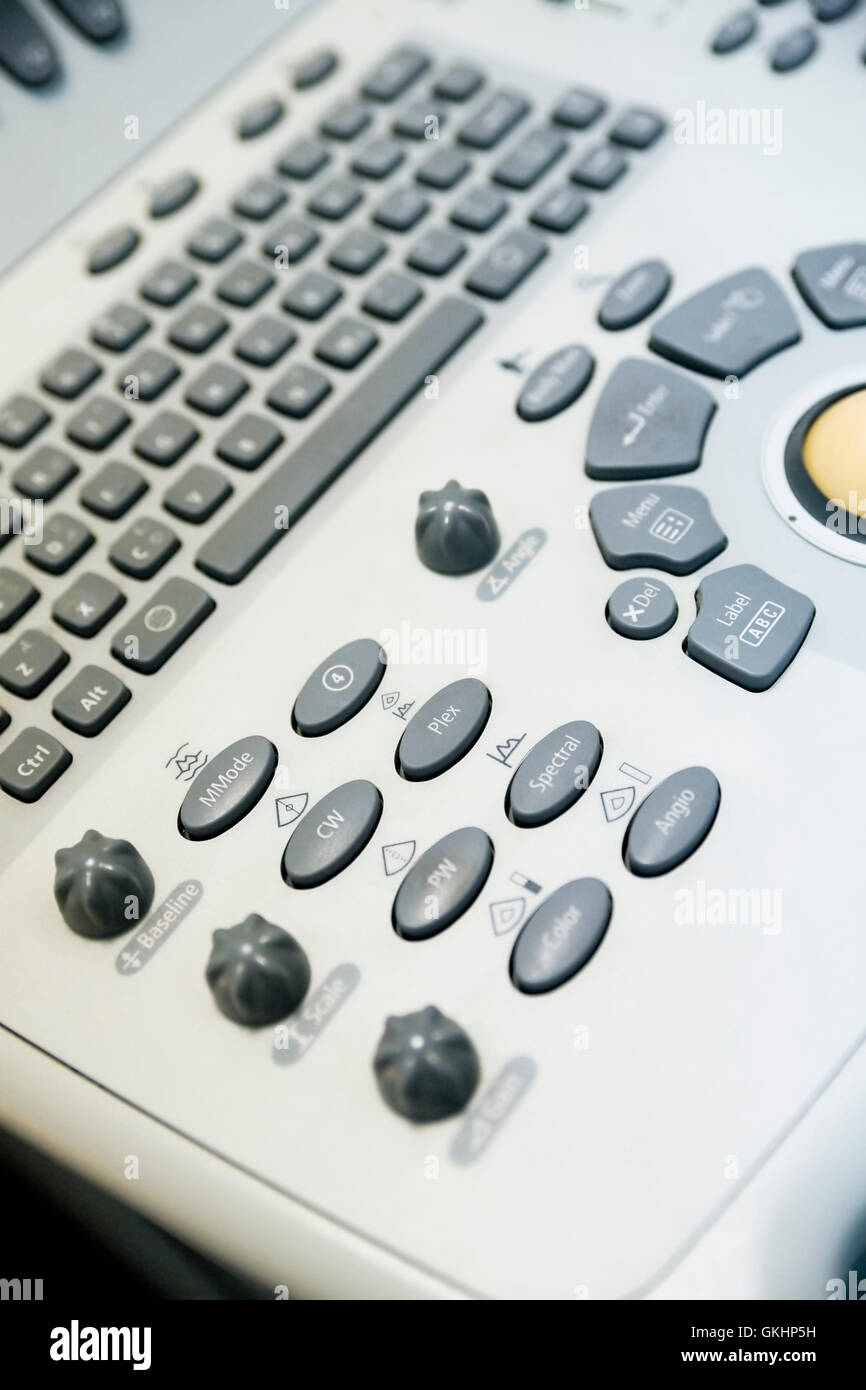 keyboard modern medical ultrasound device Stock Photo - Alamy