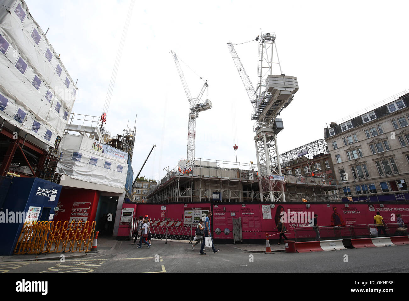 UK London : Tottenham Court Cross Rail construction site is pictured in ...