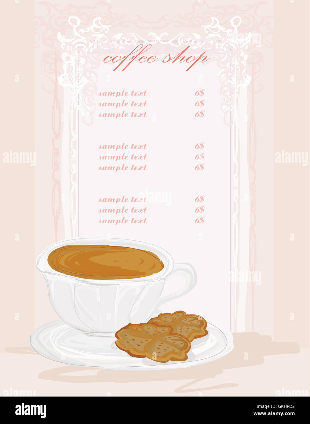 menu coffee shop Stock Photo - Alamy