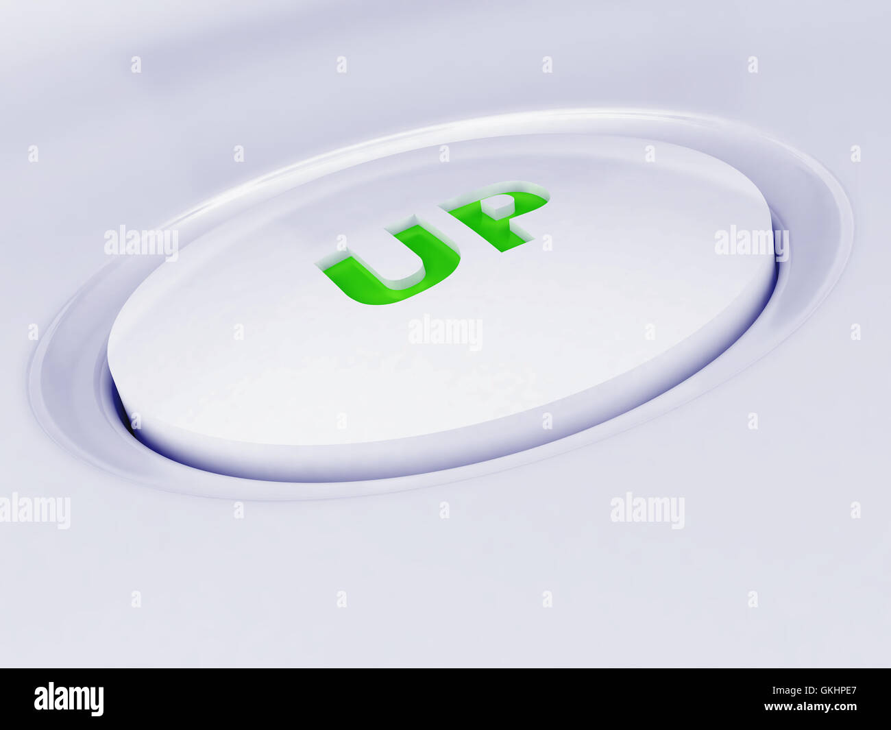 white plastic button with a green sign Stock Photo - Alamy