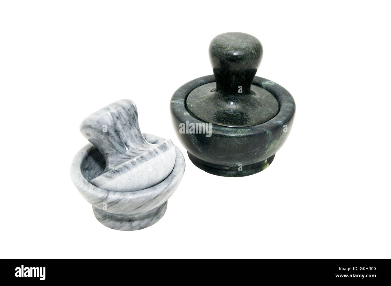 two stone mortars Stock Photo - Alamy