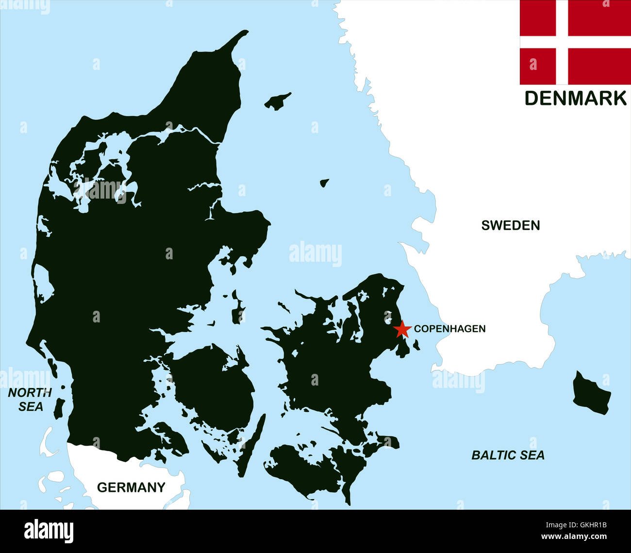 denmark political map Stock Photo - Alamy