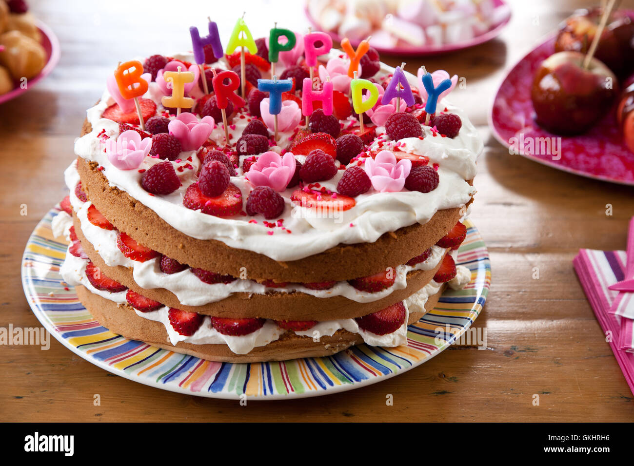 Colorful birthday cake letters hi-res stock photography and images - Alamy