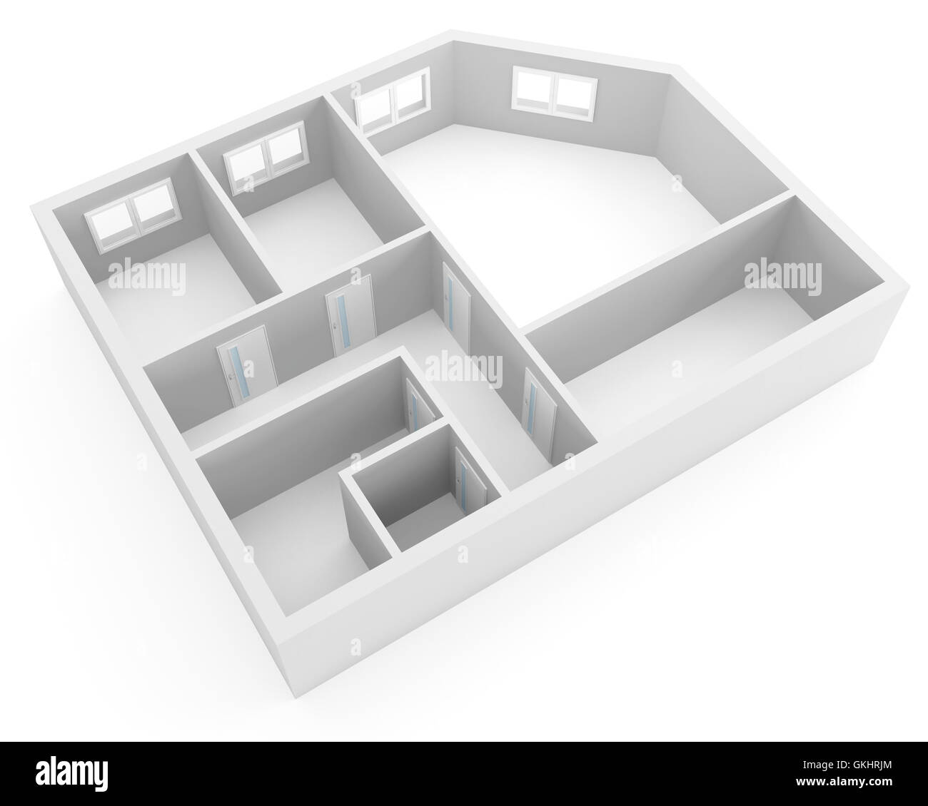 plan of modern apartment with empty rooms Stock Photo - Alamy