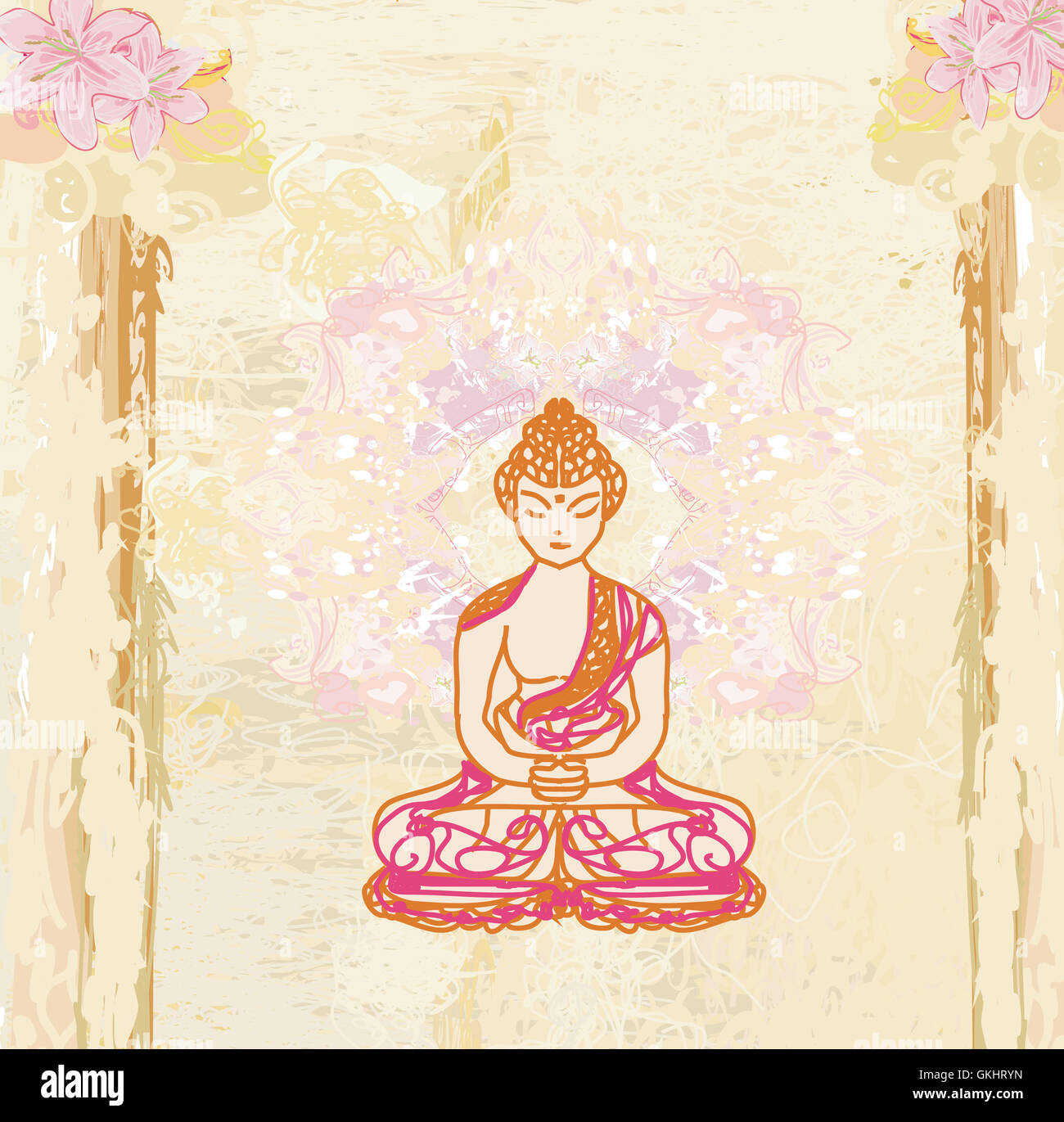 Chinese Traditional Artistic Buddhism Pattern Stock Photo - Alamy