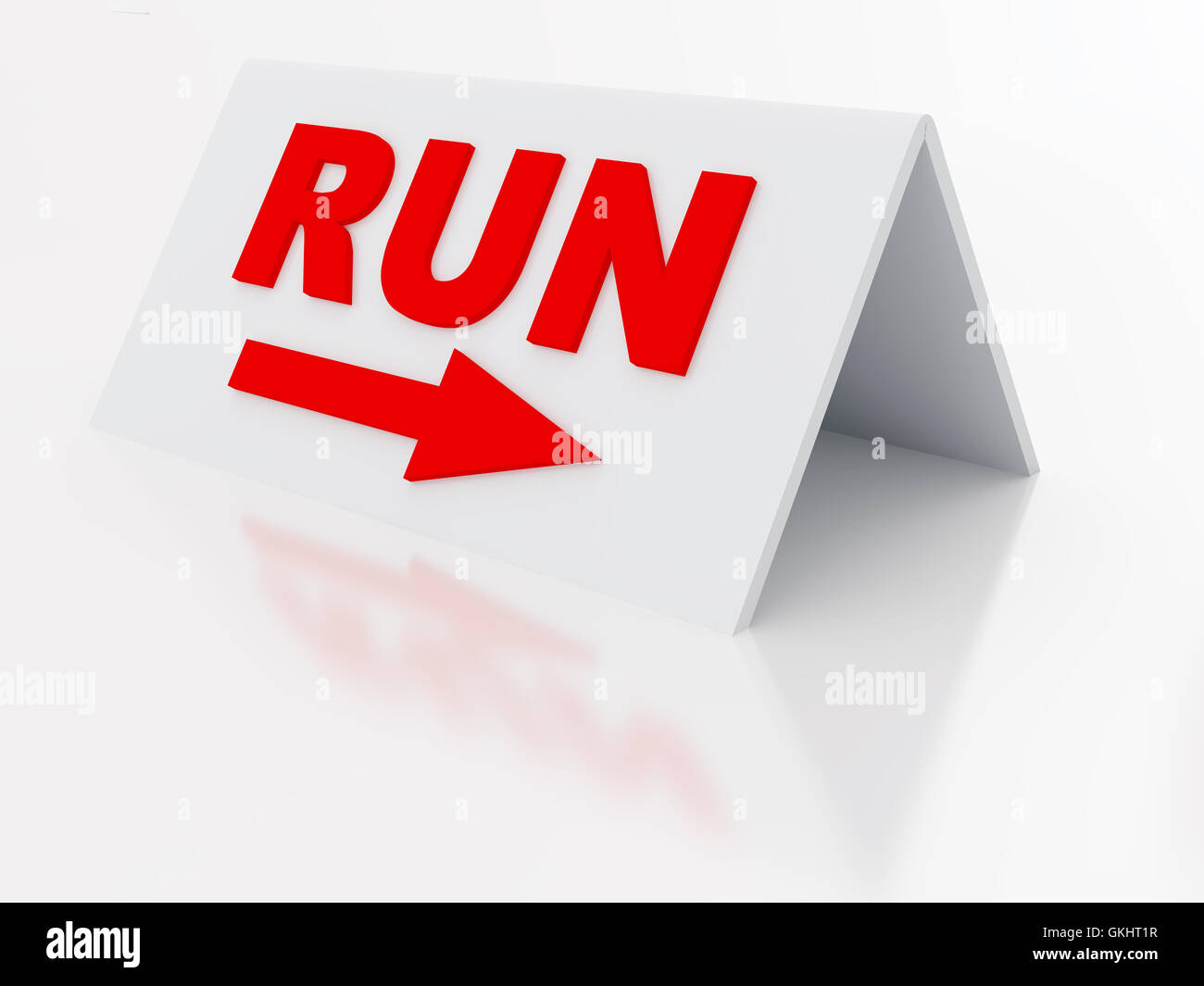 sign run with arrow Stock Photo - Alamy