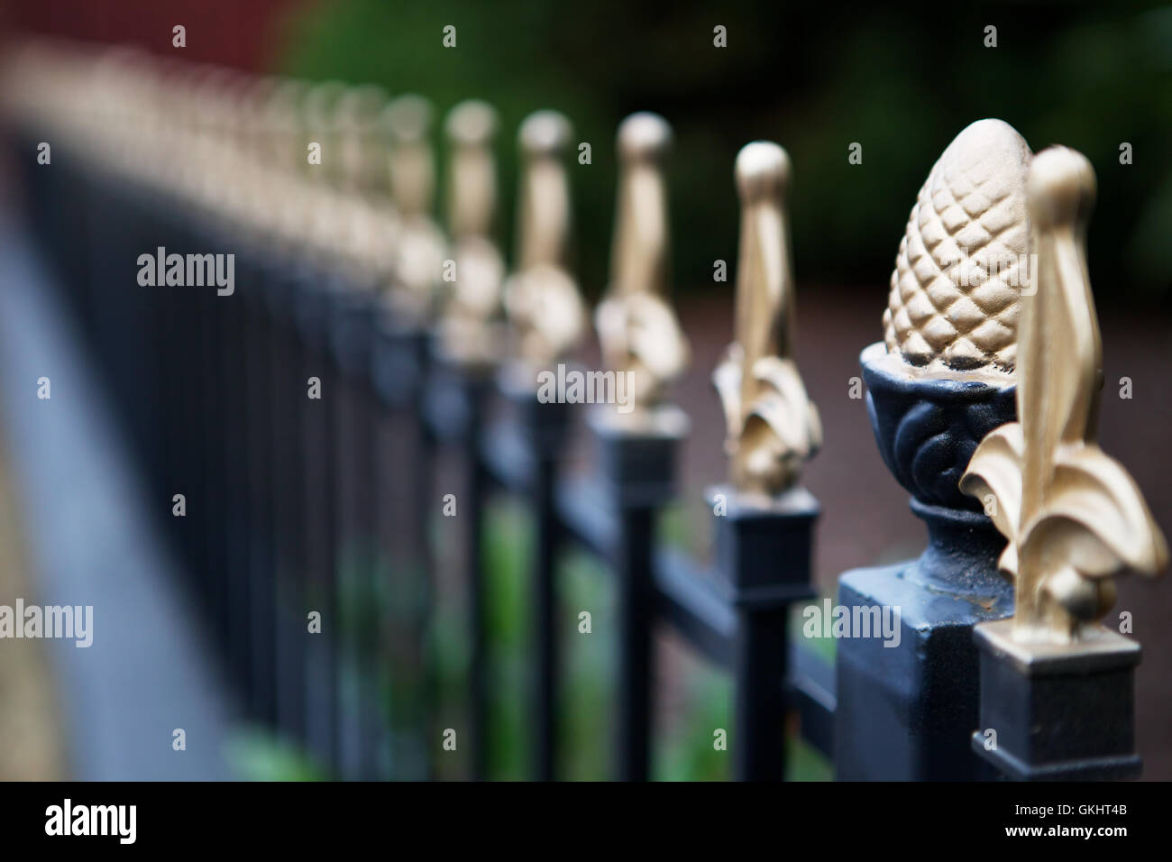 Black iron gate with gold hi-res stock photography and images - Alamy