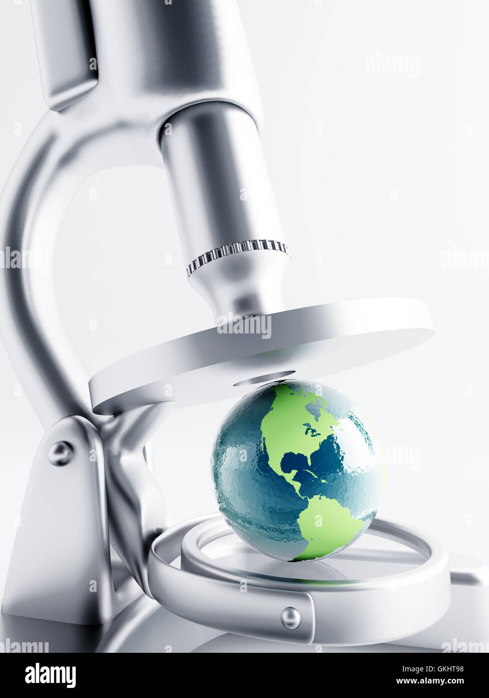 Researching of earth globe Stock Photo - Alamy