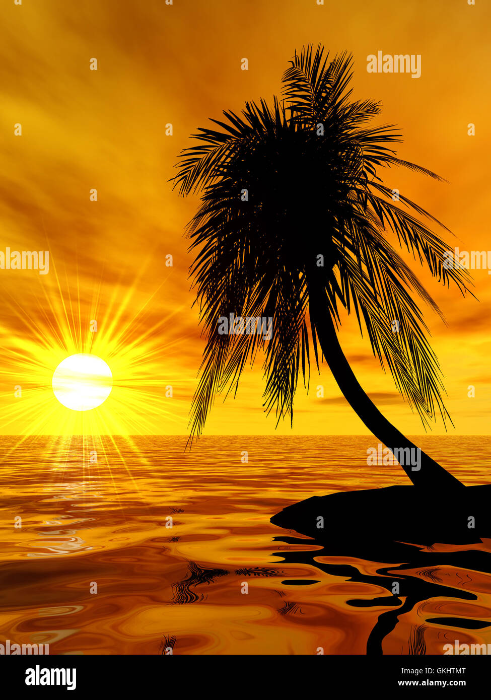 Single palm on uninhabited island hi-res stock photography and images ...