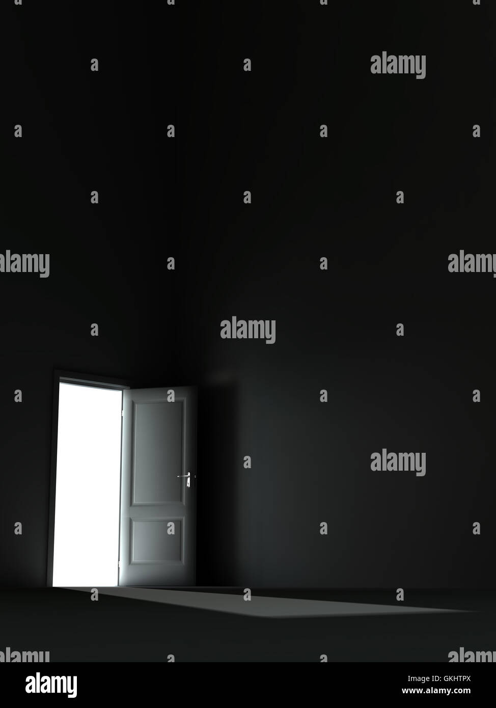 bright light from the unclosed door Stock Photo - Alamy