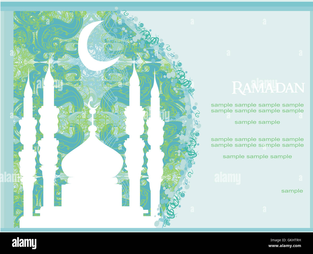 Ramadan background - mosque silhouette vector card Stock Photo - Alamy