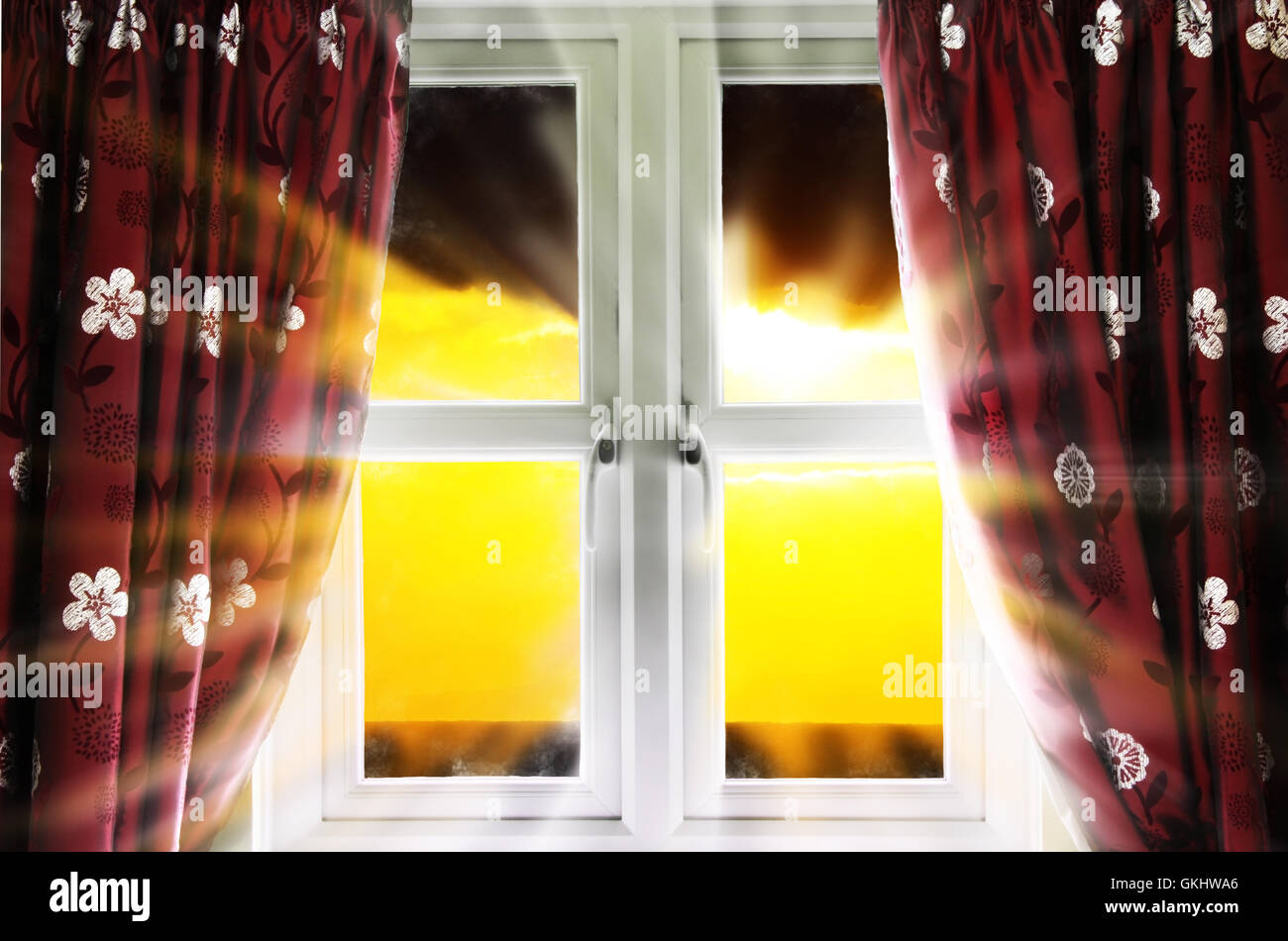 Modern window with sunlight Stock Photo - Alamy