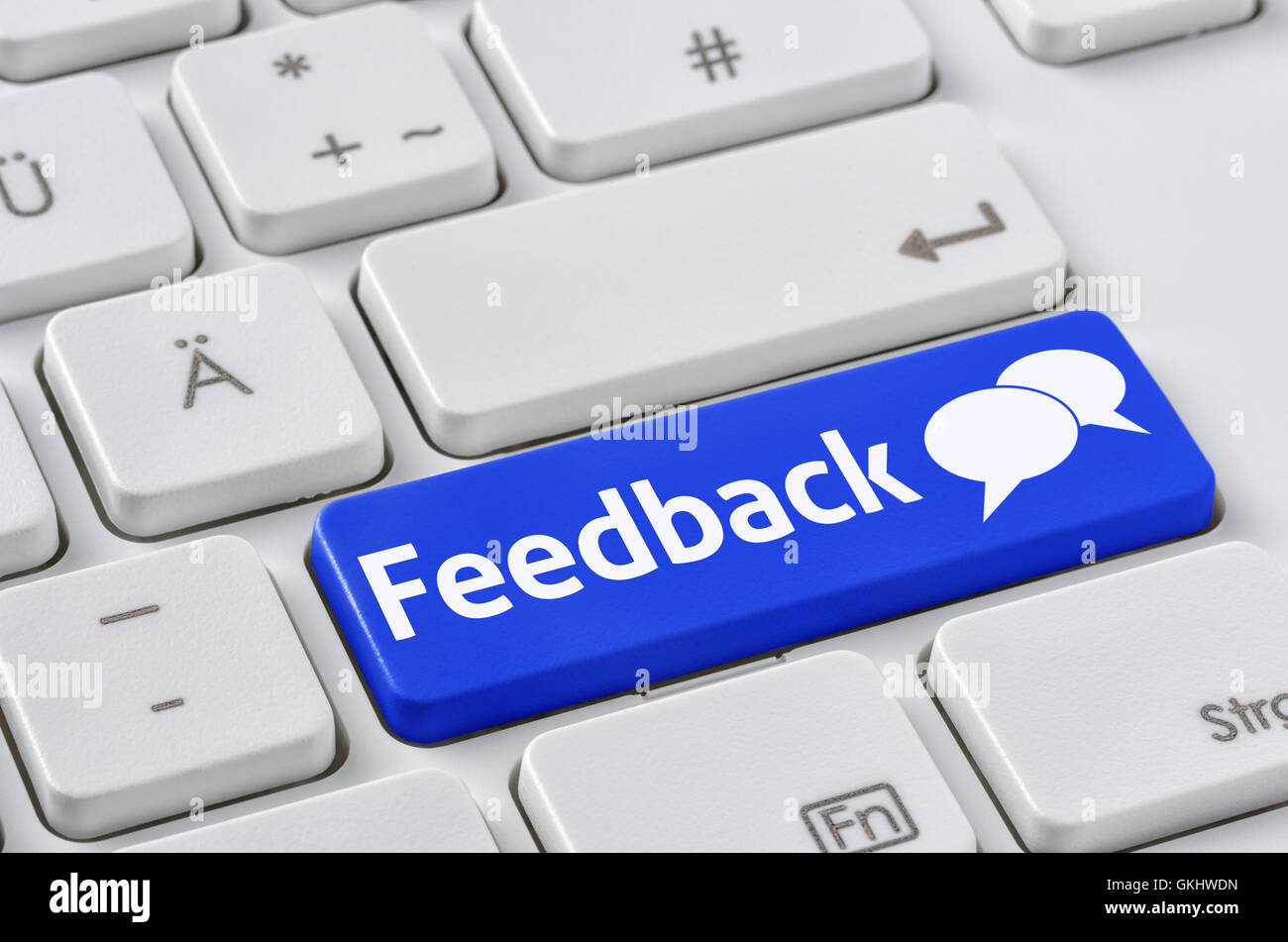 keyboard with color key - feedback Stock Photo - Alamy