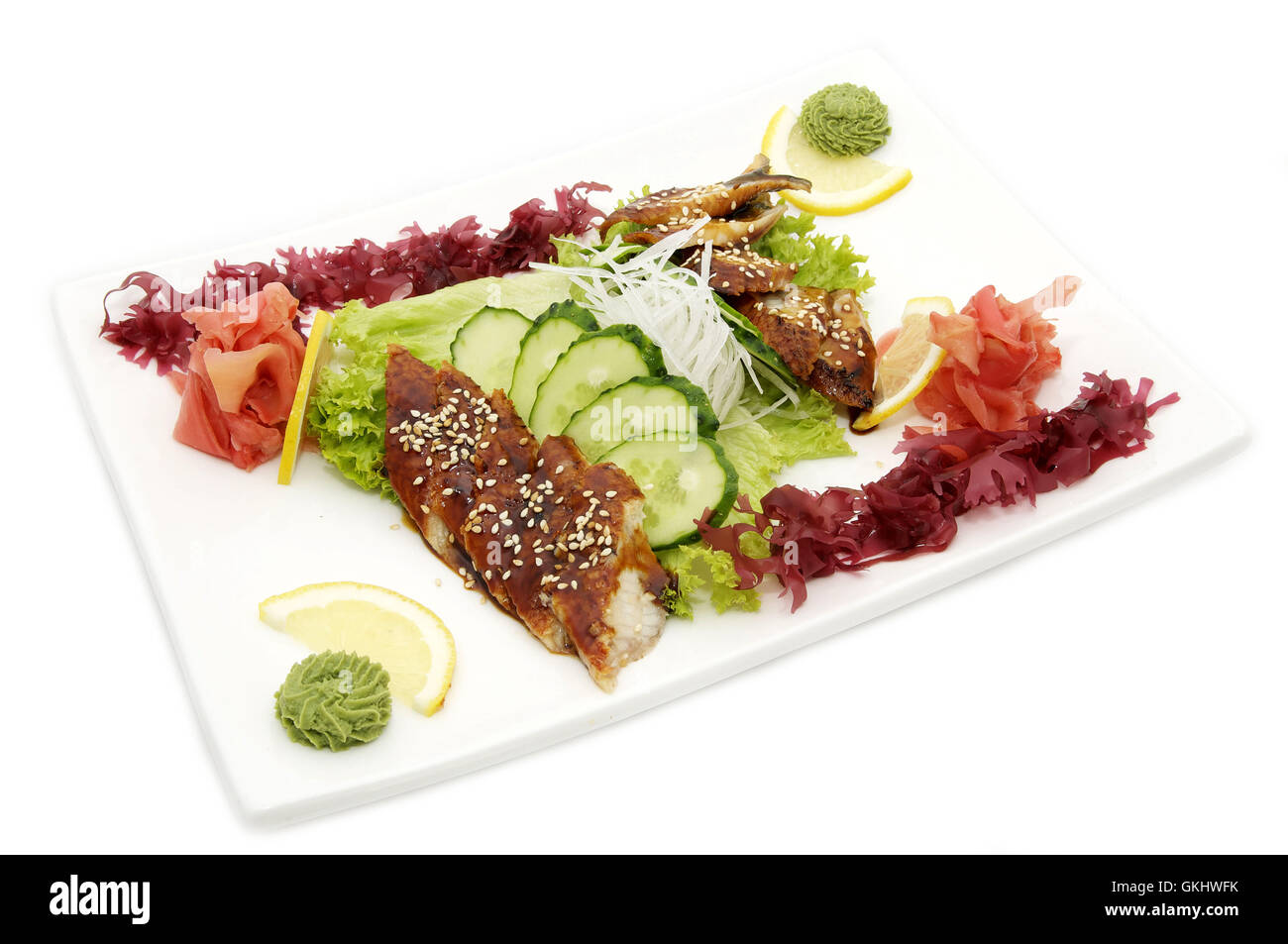 eel and fish salad Stock Photo - Alamy