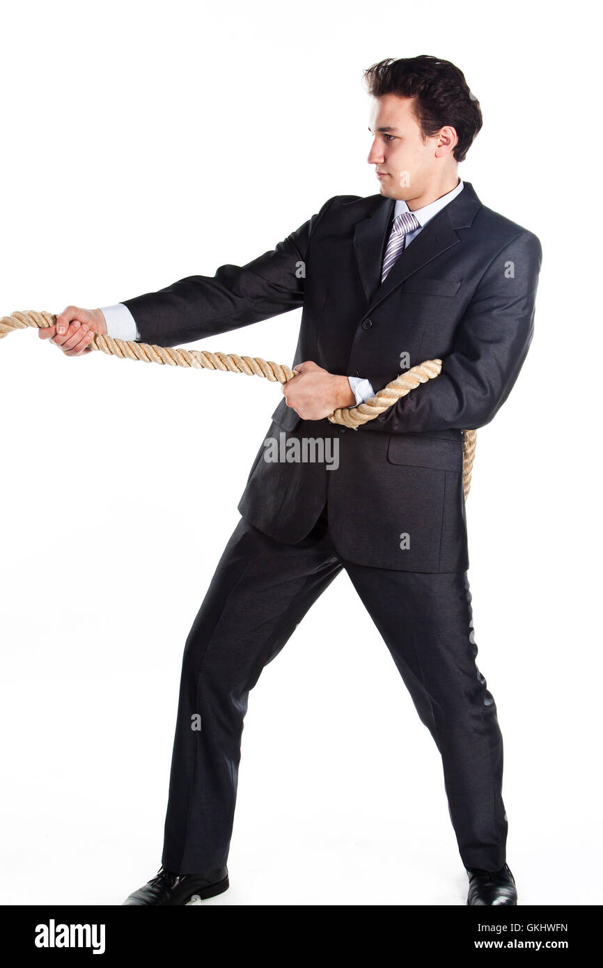 A man with a rope Stock Photo - Alamy