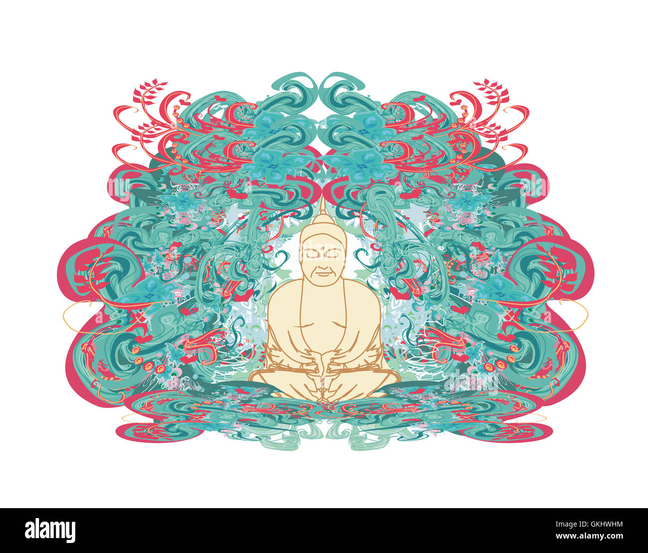 Vector of Chinese Traditional Artistic Buddhism Pattern Stock Photo - Alamy