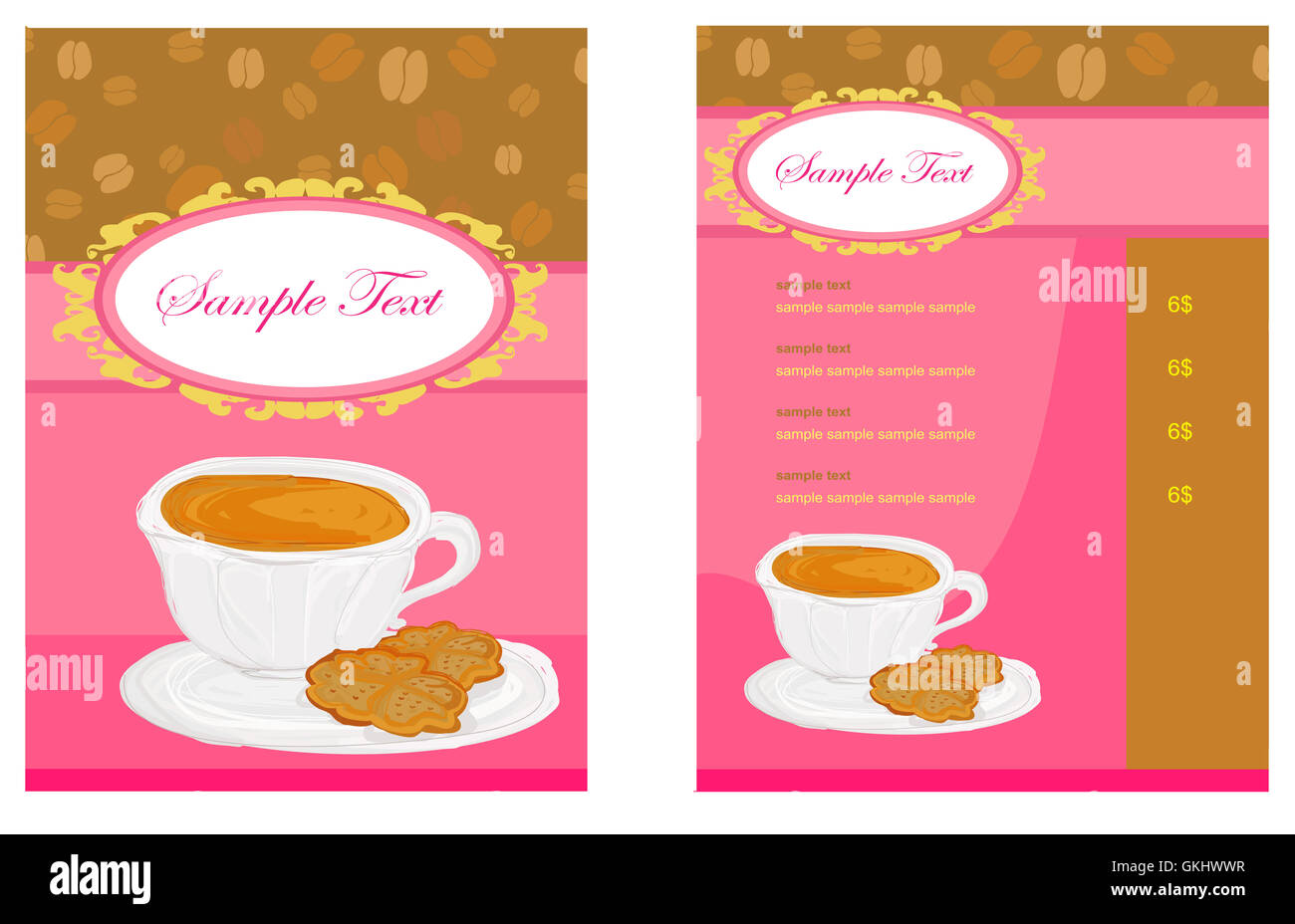 menu coffee shop set Stock Photo - Alamy