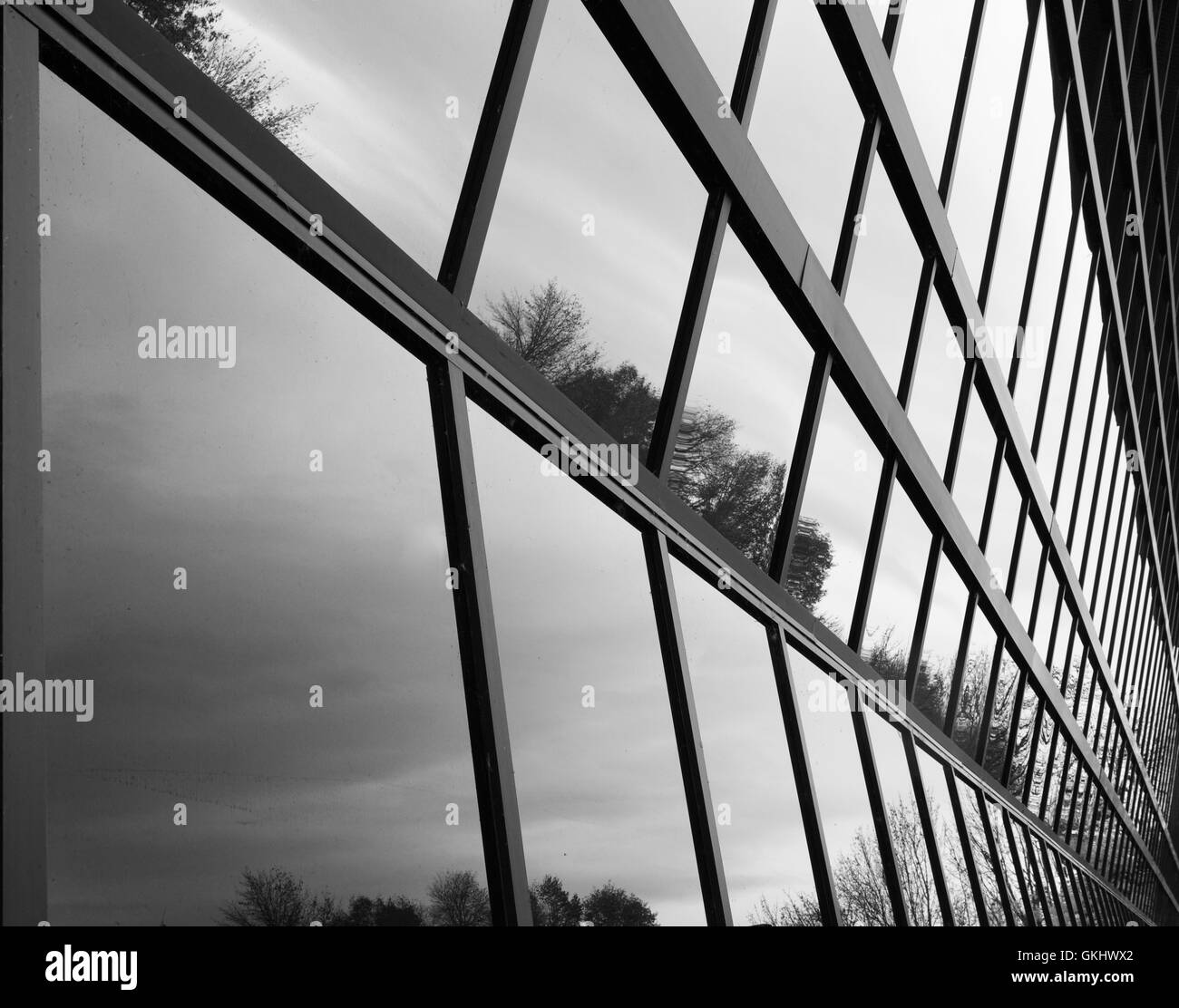 Caved in glass wall Stock Photo - Alamy