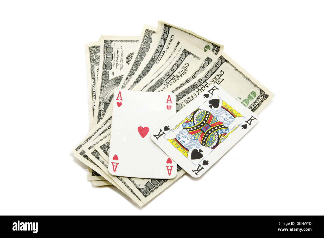 Dollars and playing cards Stock Photo - Alamy