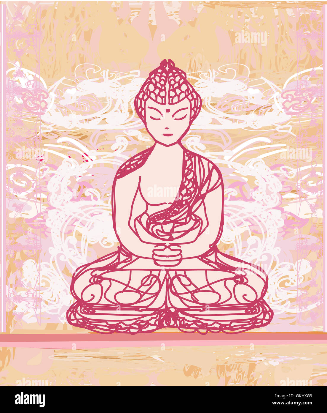 Chinese Traditional Artistic Buddhism Pattern Stock Photo - Alamy