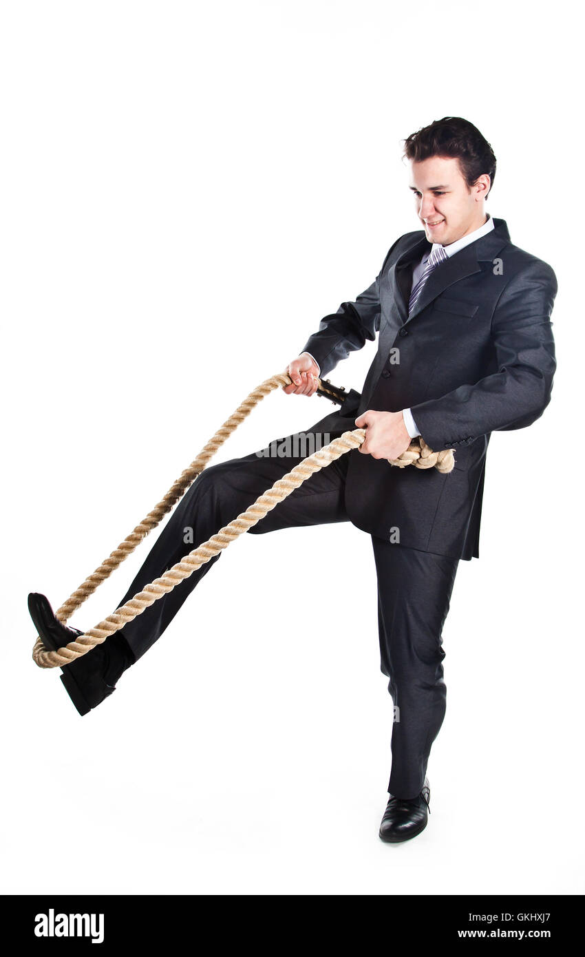 A man with a rope Stock Photo - Alamy