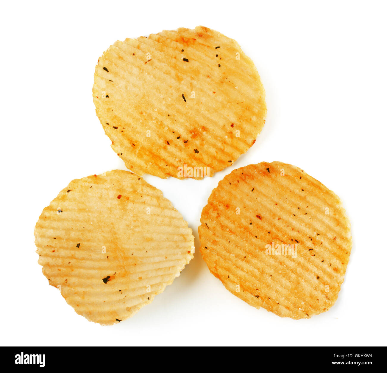 Potato chips top view Cut Out Stock Images & Pictures - Alamy