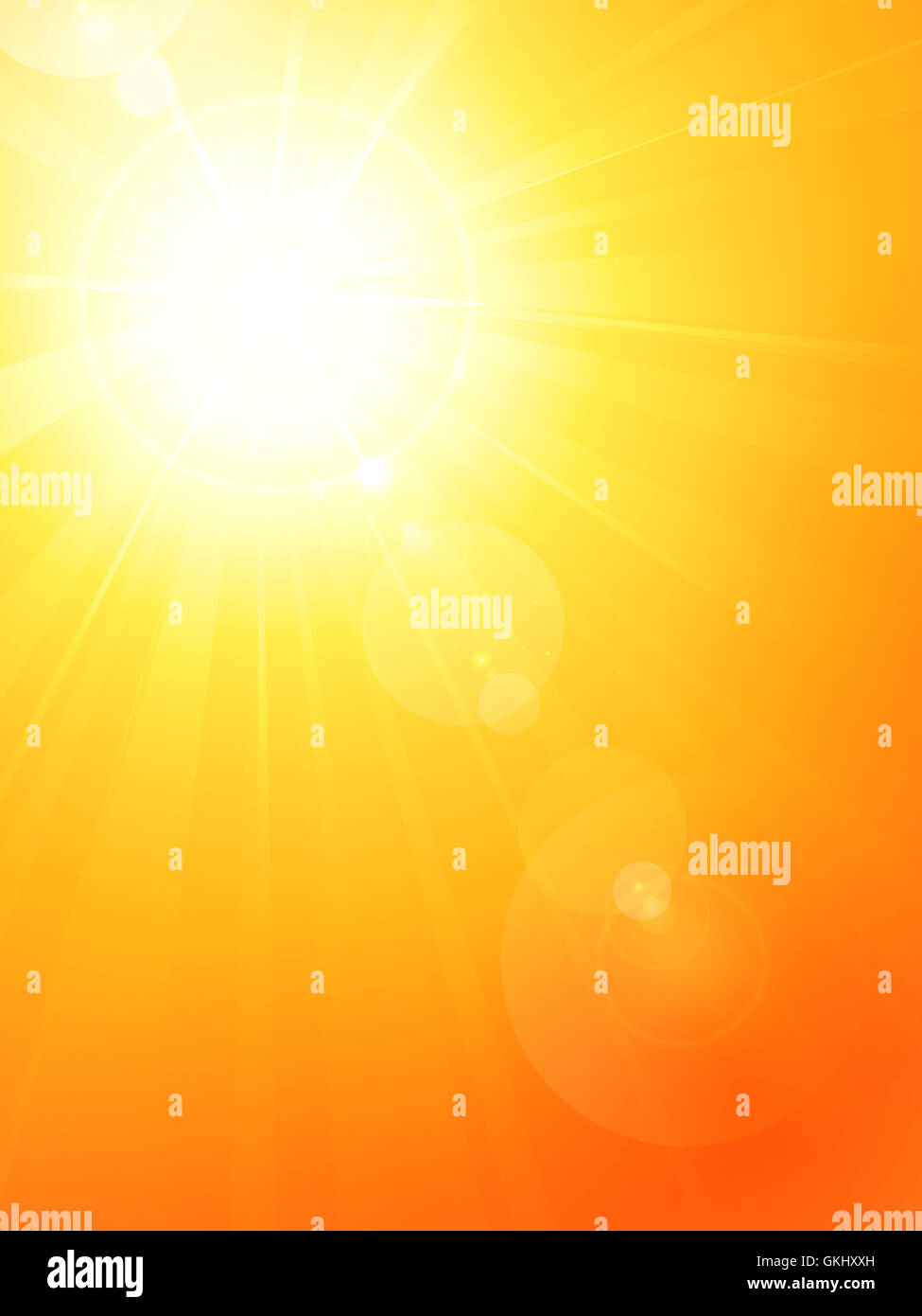 Vibrant hot summer sun with lens flare Stock Photo - Alamy