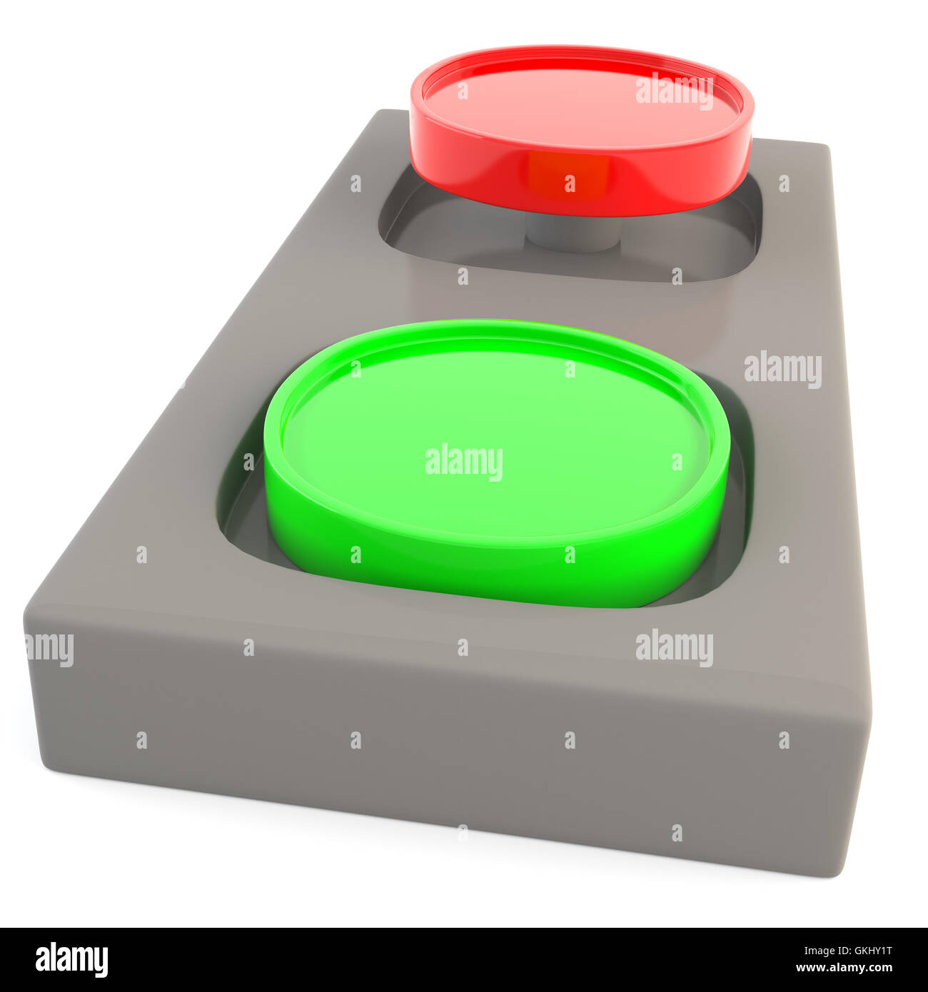 Red and green buttons Stock Photo - Alamy