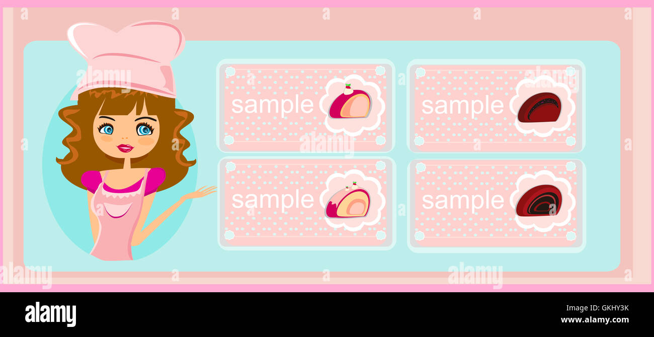 menu design - Beautiful girl cooking Stock Photo - Alamy