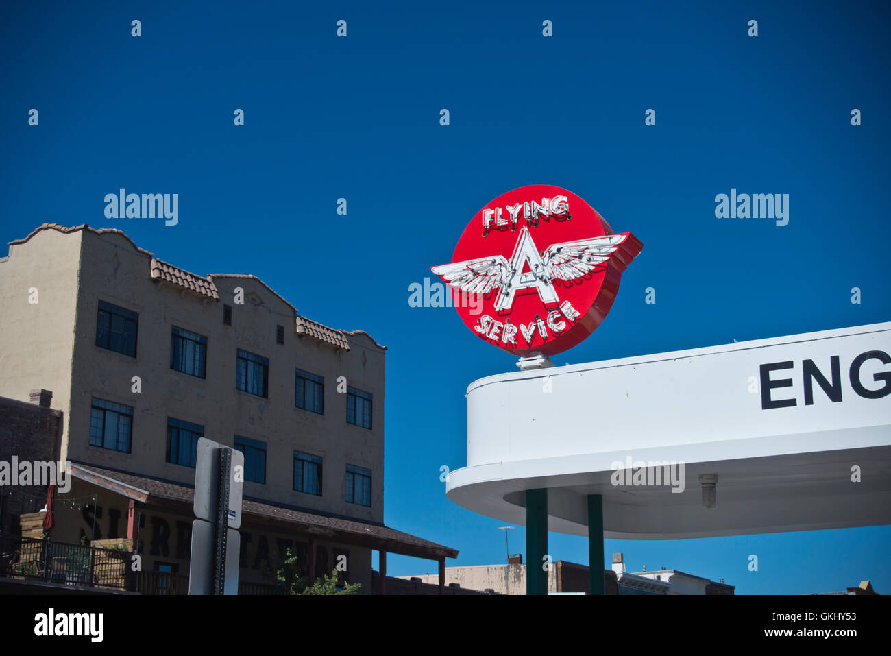 Service station sign hi-res stock photography and images - Alamy