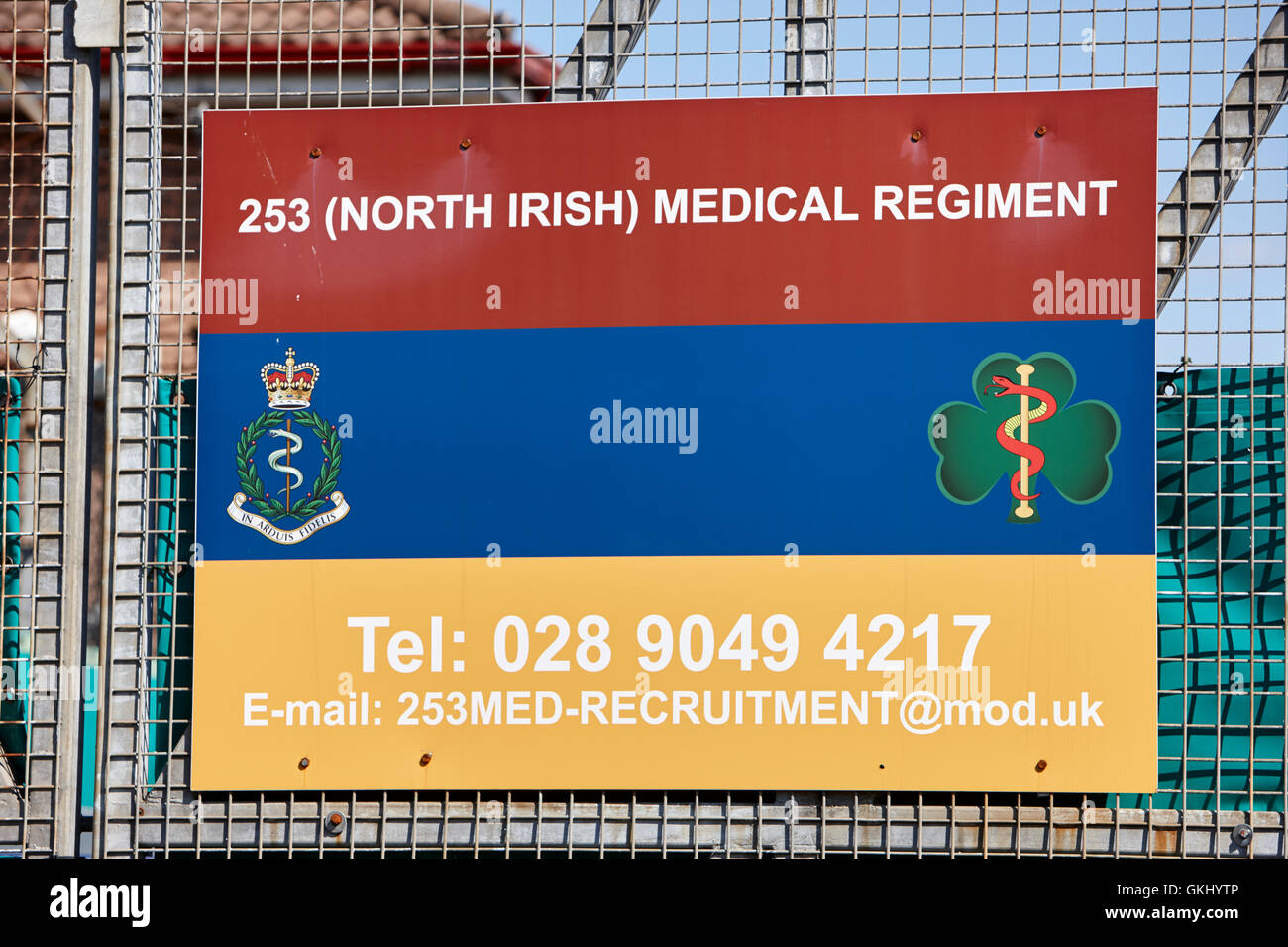 british army 253 north irish medical regiment sign on a base in ...