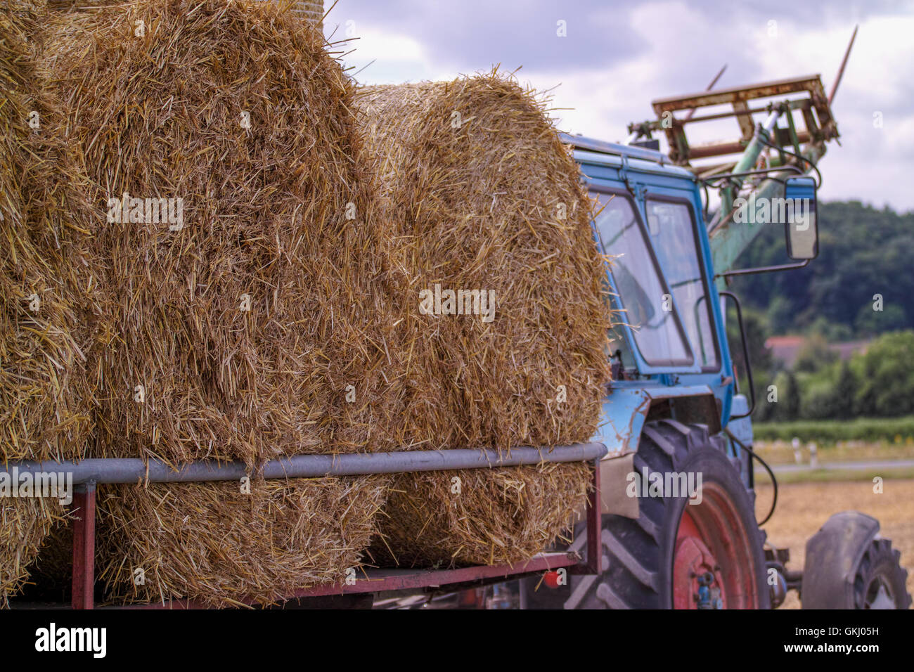 haystacks on tractor Stock Photo - Alamy