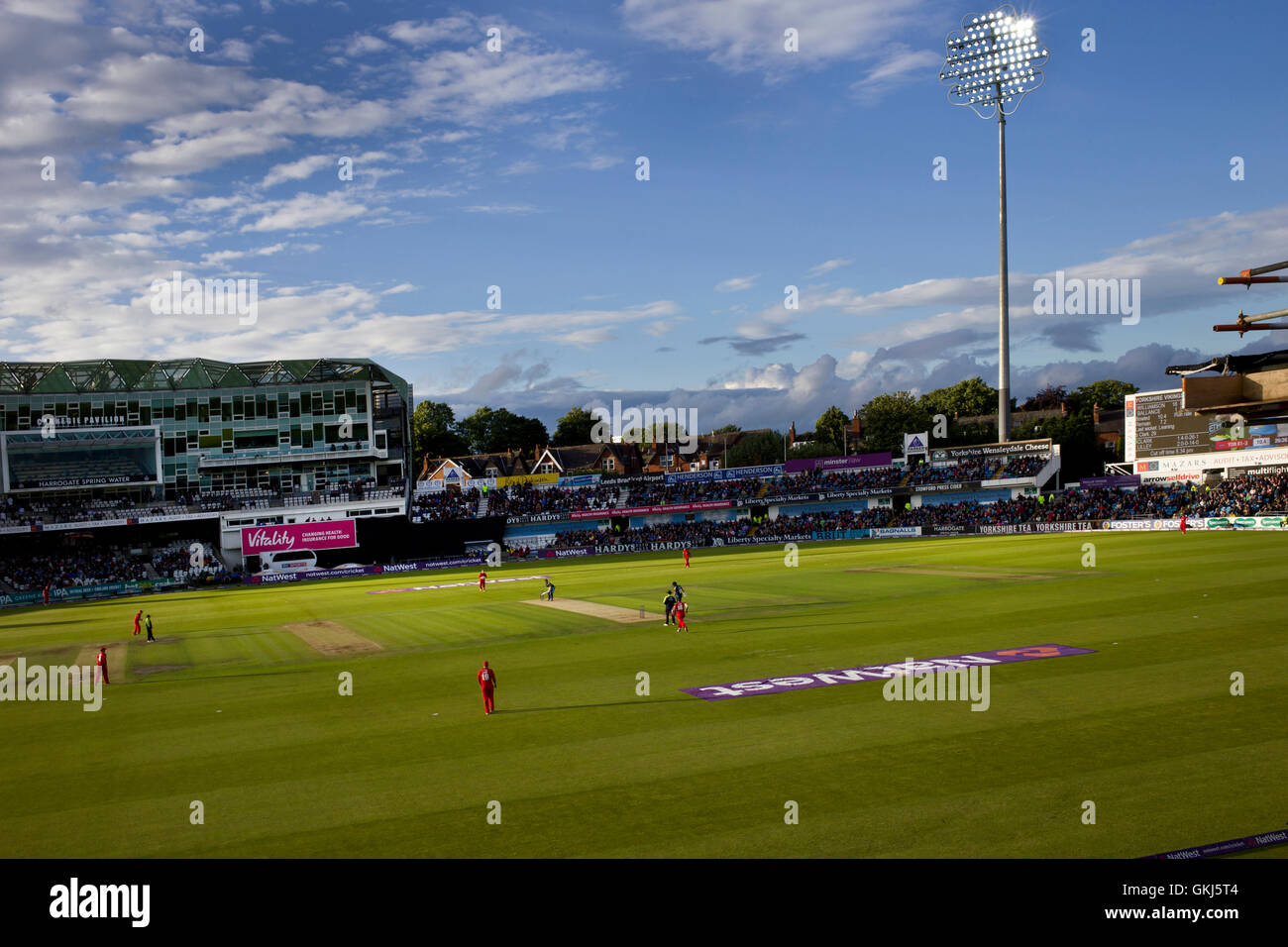 Flood lighting at Headingley Cricket Ground Stock Photo - Alamy